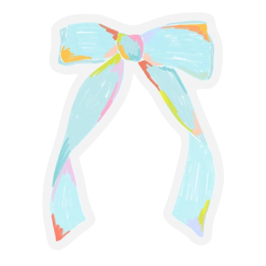 EBD* Clear Blue Bow Sticker – Feliz Modern