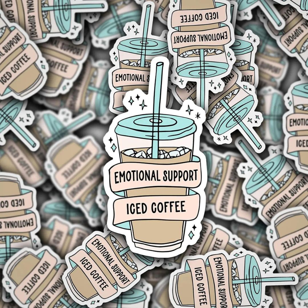 SYRS Emotional Support Iced Coffee Sticker – Feliz Modern