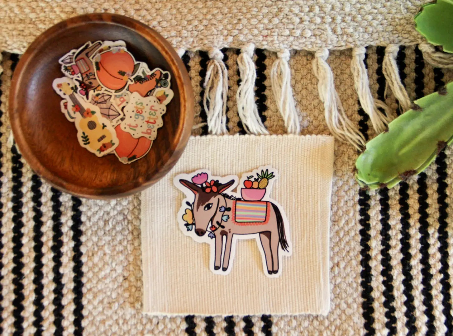 GTST Burro with Fruit Basket Sticker – Feliz Modern